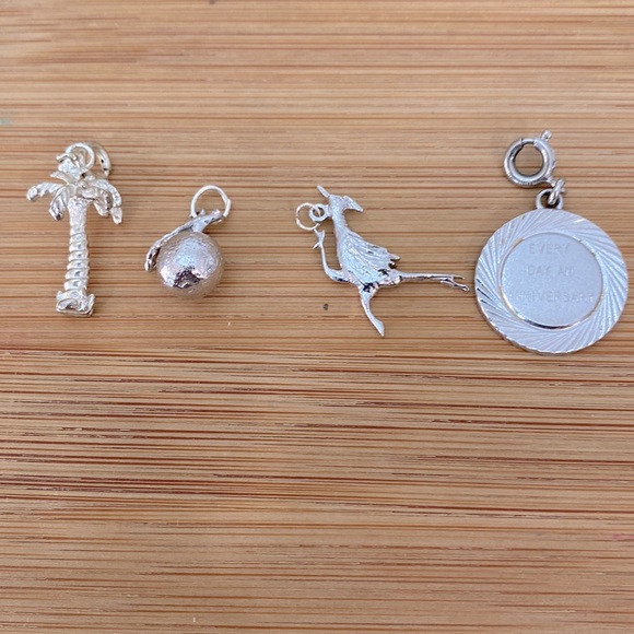 Jewelry | 4 Vintage Charms Palm Tree Apple Road Runner Bird Anniversary ...